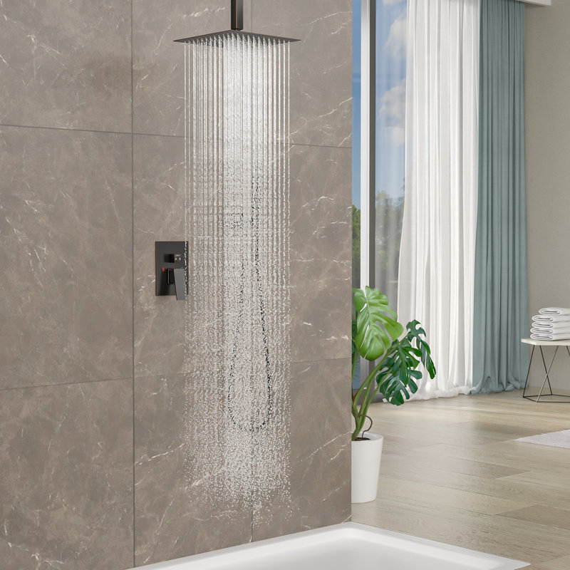 Logmey 10 Inch Square Rainfall Shower Head Bathroom Complete Shower ... Logmey 10 Inch Square Rainfall Shower Head Bathroom Complete Shower ...